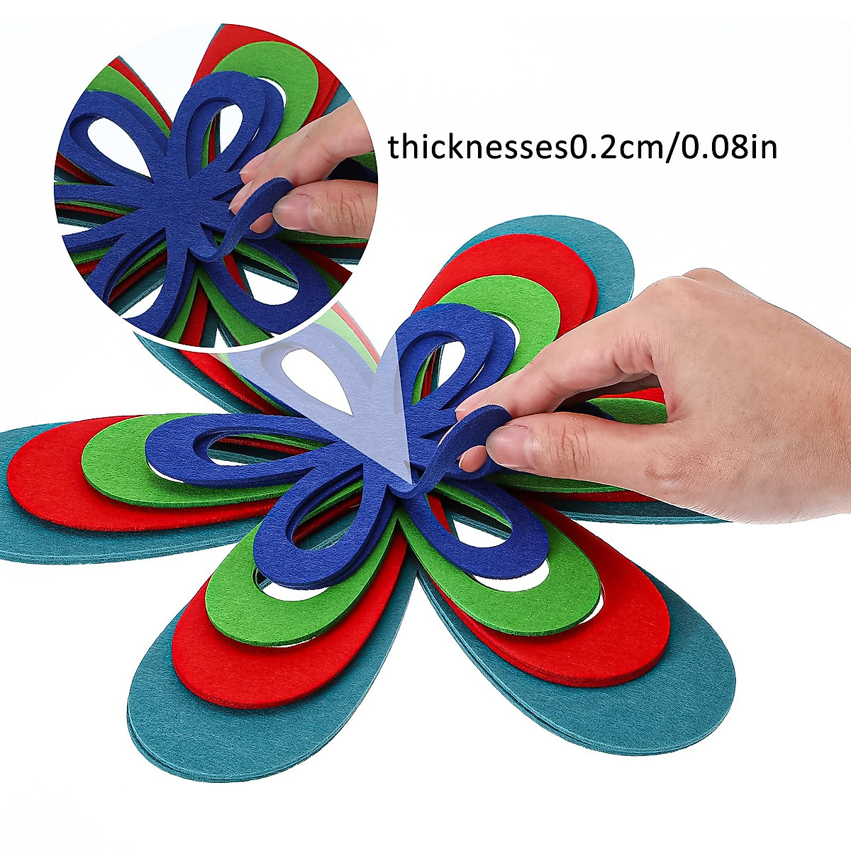 Oruola 8Pcs Pan Protectors,4 Different Sizes Color Flower Pan Protectors for Stacking,0.08In Thickness Felt Pot Protectors for Stacking and Protecting Glassware, Cookware and More,6In 8In 10In 12In