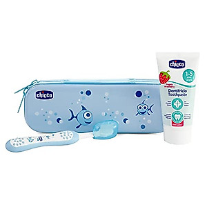 Chicco – Strawberry Toothpaste with Fluoride Dental Set Blue