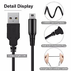 CUENSTOP 3DS USB Charger Cable, Power Charging Cord Compatible with New 3DS XL/New 3DS/ 3DS XL/ 3DS/ New 2DS XL/New 2DS/ 2DS XL/ 2DS/ DSi XL/DSi
