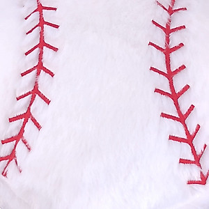 CHORONMO Baseball Pillow Fluffy Baseball Plush Pillow Baseball Throw Pillow Soft Stuffed Baseball Plush Pillow Toy Durable Round Baseball Shaped Pillow Sport Toys Gift for Kids Room Decor