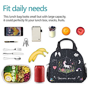 Unicorn Lunch Bag, Reusable Insulated Unicorn Lunch Box for Boys Girls, Portable Lunch Tote Bag with Shoulder Strap for Teens(Unicorn)