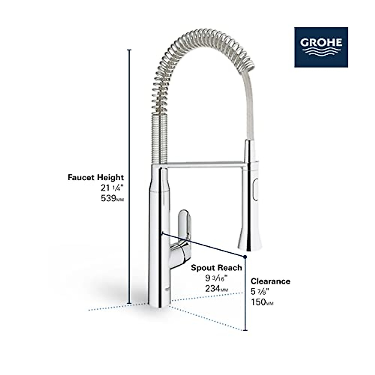 Grohe K7 Medium Semi-Pro Single-Handle Standard Kitchen Faucet