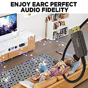 Certified 8K Fiber Optic HDMI Cable 35FT, Real HDMI 2.1 Cable, Ultra HD, 48Gbps, Supports 8K@60Hz, 4K@120Hz, 2K@144Hz, HDR, HDCP 2.2&2.3, Dolby, eARC for Xbox, Series X, Laptop, Switch, PS5, UHD TV