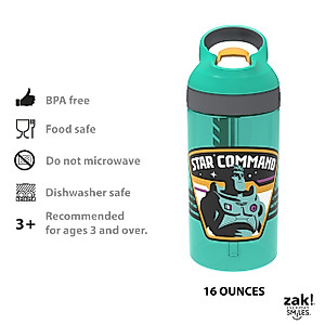 zak! Disney and Pixar Lightyear - 5-Piece Dinnerware Set - Durable Plastic & Stainless Steel - Includes Water Bottle, 8-Inch Plate, 6-Inch Bowl, Fork & Spoon - Suitable for Kids Ages 3+