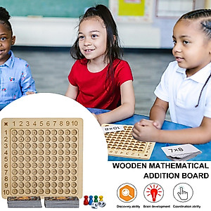 XJSGS Wooden Montessori Multiplication Board Game,Montessori Children Counting Toy,Math Blocks Board for Toddlers and Preschool Gifts for Kids