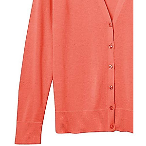Amazon Essentials Women's Lightweight V-Neck Cardigan Sweater (Available in Plus Size), Coral Pink, XX-Large