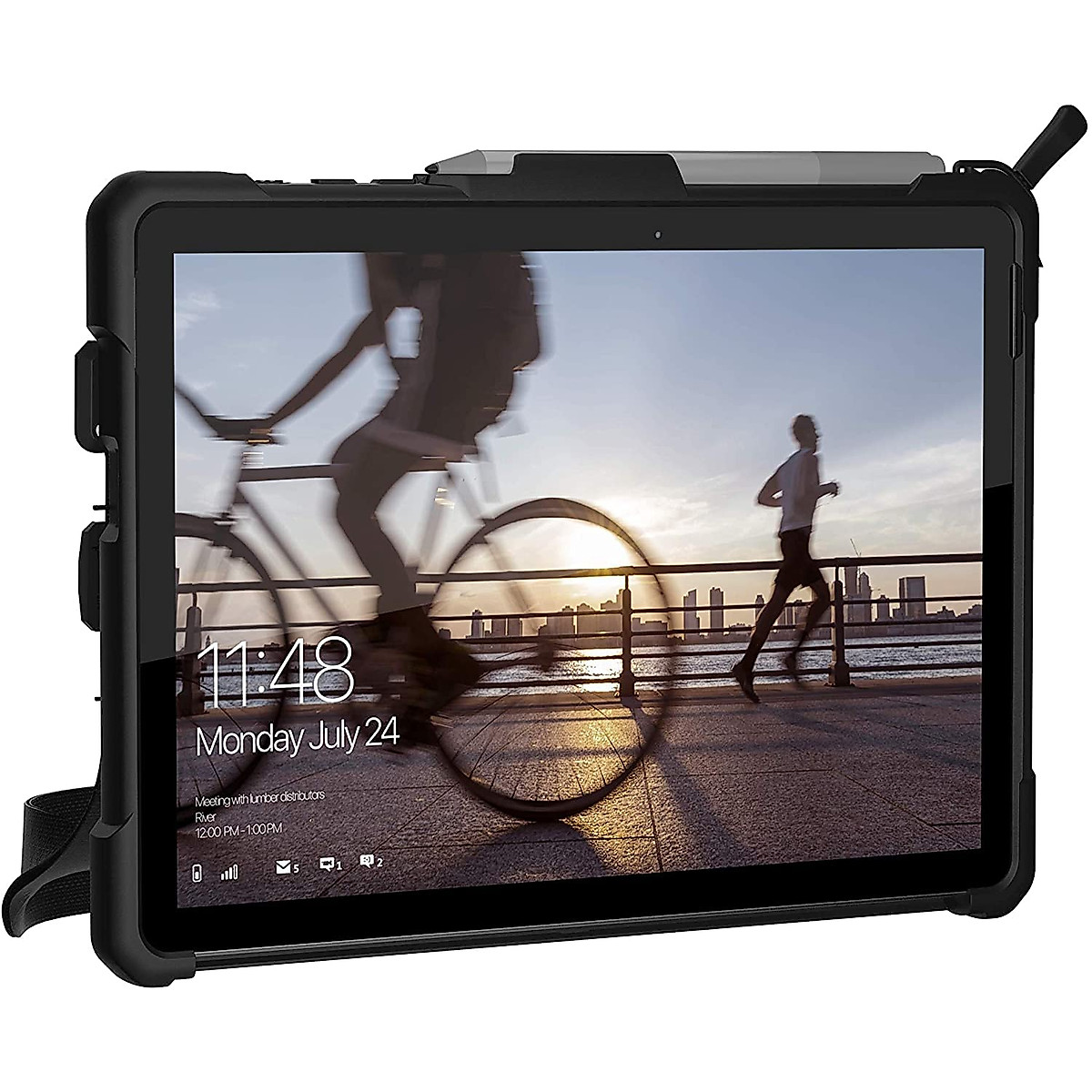 UAG Microsoft Surface Go 3 / Surface Go 2 Case [10.5-inch screen] with Hand Strap & Shoulder Strap Plasma, Ice & Microsoft Surface Go 3 / Surface Go 2 Tempered Glass Anti-Fingerprint & Scratch Resista