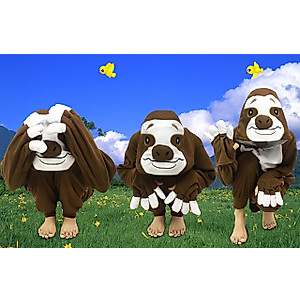 Unisex Onesie Pajamas Plush Cosplay Sloth Animal Onesies for Adults Costume Brown L