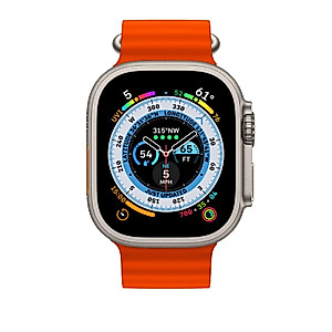 Ycysh Silicone Compatible with Apple Watch Ultra Ocean Band 49mm 45mm 44mm 42mm,Women Men Soft Sport Strap for iwatch Series Ultra 8 7 6 5 4 3 2 1 SE,Orange