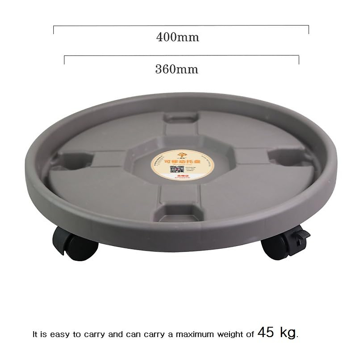 Bafnsiji Plant Caddy with Wheels, Heavy Duty Plant Caddy, Flower Pot Mover for Garden, Plant Pallet with Brake Castor Wheels, 45 KG Load-Bearing Capacity,A