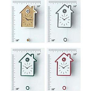 SHISEDECO Modern Cucu Wall Clock Striking Small Cute Bird, Natural Bird Voices or Cuckoo Call, Simple Fashion Wood Creative Pendulum Clocks, Unique Home Decoration for Living Room, Kitchen. (White)