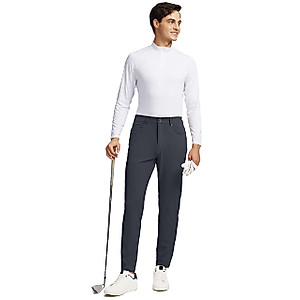 G Gradual Men's Stretch Golf Pants with 6 Pockets Slim Fit Dress Pants for Men Travel Casual Work (Dark Grey, XL)