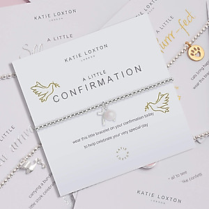 KATIE LOXTON A Little Confirmation Cross Silver Women's Stretch Adjustable Charm Bangle Bracelet