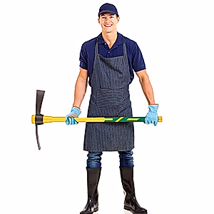 glorousamc Cutter Mattock, 36" Heavy Duty Pick Axe with Forged Heat Treated Steel Blades Hoe for Weeding, Prying and Chopping, Digging Tool with Fiberglass Handle (36.3inch, Yellow)