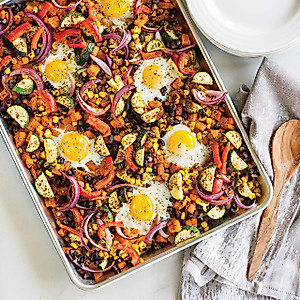 Nordic Ware Natural Aluminum Commercial Baker's Half Sheet, 2-Pack + Nordic Ware Half Sheet Cover (13 by 18 Inch, Clear)