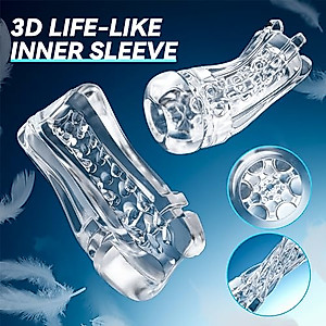 Automatic Sucking Male Masturbators - Upgraded 7 Vibration & Suction Hands Free Pocket Pussy Male Stroker with 3D Realistic Textured, Blowjob Toy Mens Adult Male Sex Toys for Men (Black)