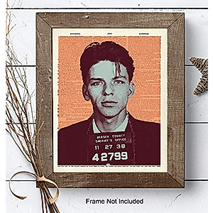 Frank Sinatra 8x10 Poster, Upcycled Dictionary Art Photo, Pop Art Home Decor - Modern Wall Art Print - Unique Contemporary Room Decorations for Living Room, Bedroom - Gift for Ole Blue Eyes Fans