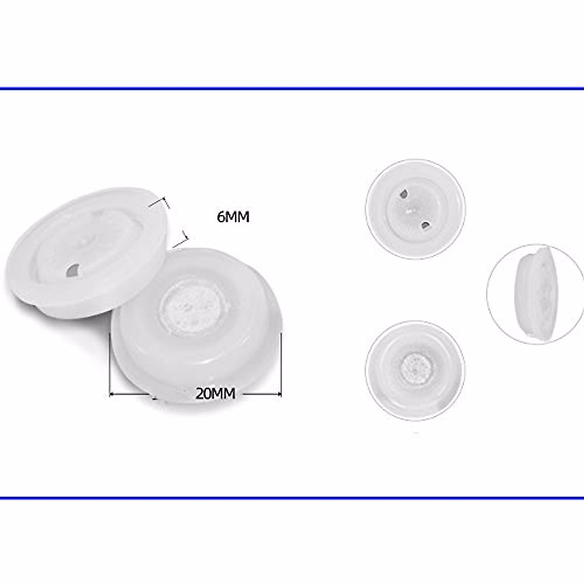 WSDMAVIS 20Pcs One-way Degassing PE Valve with Filter Exhaust Ventilation Vent for Coffee Bag Kraft Paper Bag Food Bags