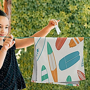 Blueangle Surfboard Pattern Print Soft Hand Towels for Bath Decorative Guest Towels Fingertip Towels for Bathroom Spa Gym, 2-Piece, 14.4 x 28.3 inches