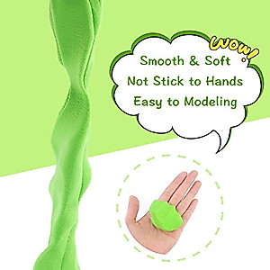 Vankerter 24 Colors Air Dry Clay for Kids Non-Toxic Soft & Ultra Light Magic Modeling Clay Kit with Project Book, Accessories and Sculpting Tools, Perfect Creative Gift for Boys & Girls