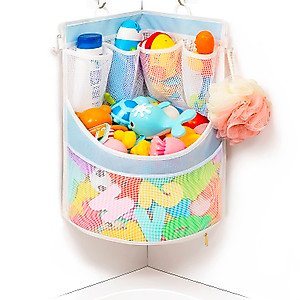 PVC Material Bathtub Toy Holder Prevent Long Spots Bath Toy Storage Bath Toys for Kids Ages 4-8 17“x13”Mesh Bath Toy Holder let Baby Bath Toys Quick Drying
