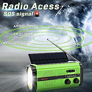 5000mAh 1.3W Solar Panels Emergency Hand Crank Radio,AM FM NOAA Weather Alert Radio,Survival Solar Powered Radio with Super Bright Flashlight,Phone Charger,SOS Alarm,for Home Survival Hurricane