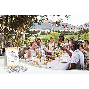 Put a Ring On It,Don't Say Bride or Wedding Game,Bridal Shower Games 50 Guests,Gold Confetti Bridal Shower Game,Engagement Party,Bachelorette Decorations for Party,Bridal Shower Favors-L12