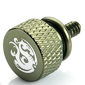 Aluminum Thumbscrew with Logo for Bitspower M3 Black