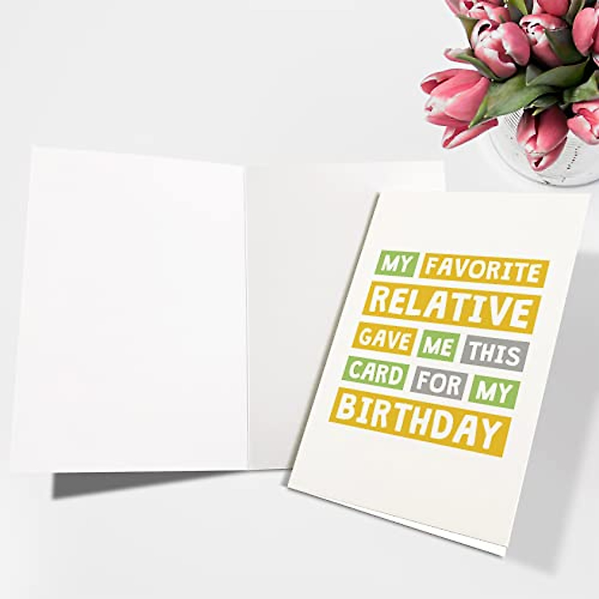 Humorous Birthday Card for Cousin Nephew Niece, Funny Happy Birthday Card, Bday Greeting Card for Uncle Aunt Sister Brother, Favorite Relative