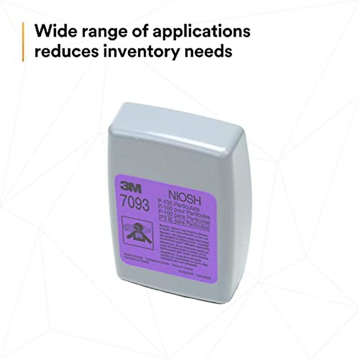 3M Personal Protective Equipment P100 Respirator Filter 7093B, 1 Pair, Helps Protect Against Oil and Non-Oil Based Particulates, Asbestos, Mold, Silica, Grinding, Sanding, Welding