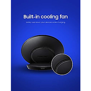 Samsung Qi Certified Fast Charge Wireless Charger Stand (2019 Edition) with Cooling Fan for Select Galaxy and Apple Iphone Devices - US Version