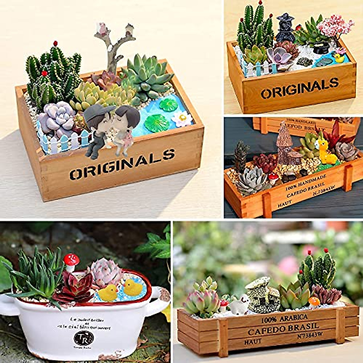 Fairy Garden Accessories, Fairy Garden Kit, 49 Pieces Miniatures for Fairy Garden Animals Kit,Miniature Figurines ,Micro Landscape Ornaments Kit,Garden DIY Kit for Outdoor Home Garden Decoration1