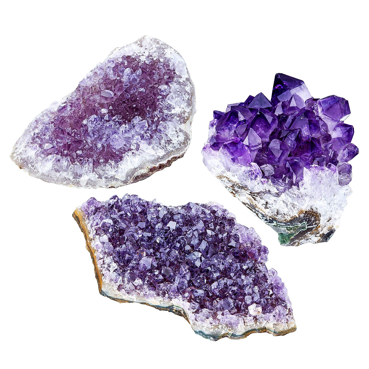 CrystalTears Amethyst Crystal Geode Cluster Raw Amethyst Rock Quartz Healing Crystals Druzy Geode Mineral Specimen Gemstone for Meditation Reiki Healing Home Decor 0.22-0.44 lb