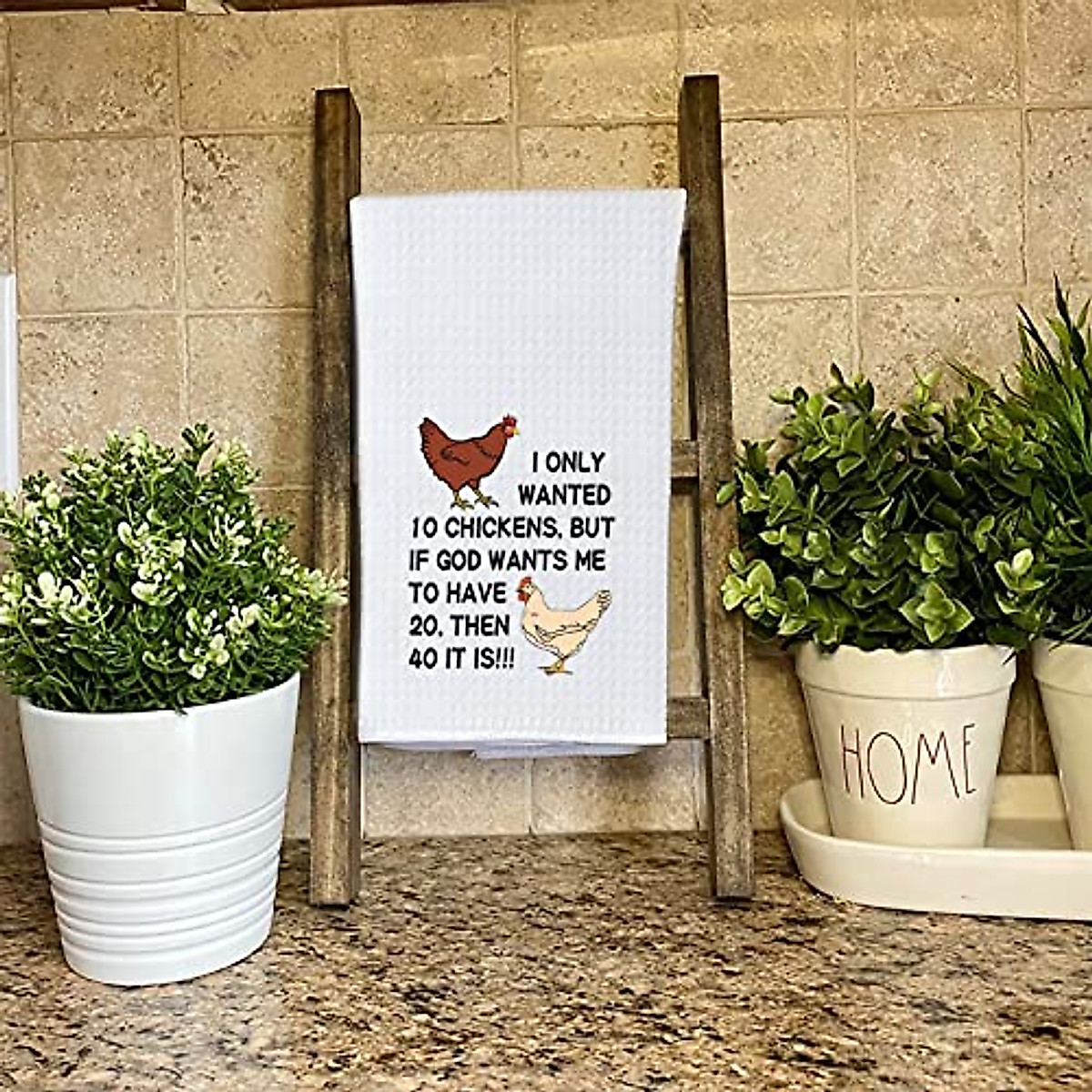 WCGXKO Chicken Gift Chicken Lover Gift Funny Chicken Kitchen Towels Housewarming Gift for Chicken Owner (40 Chickens)