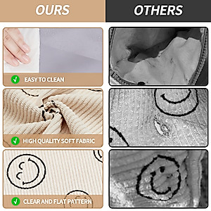 WLLWOO Makeup Bag-2pcs Smile Face Corduroy Cosmetic Bag Zipper Interior Waterproof Pencil Case Coin Purse Travel Toiletry Small Makeup Pouch For Women