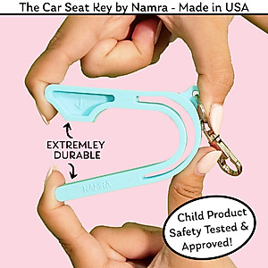 The Car Seat Key - Original Car Seat Key Chain Buckle Release Tool - Easy Unbuckle Opener Aid for Nails, Parents, Grandparents & Older Children by NAMRA Made in USA (1 Pack, Leopard)