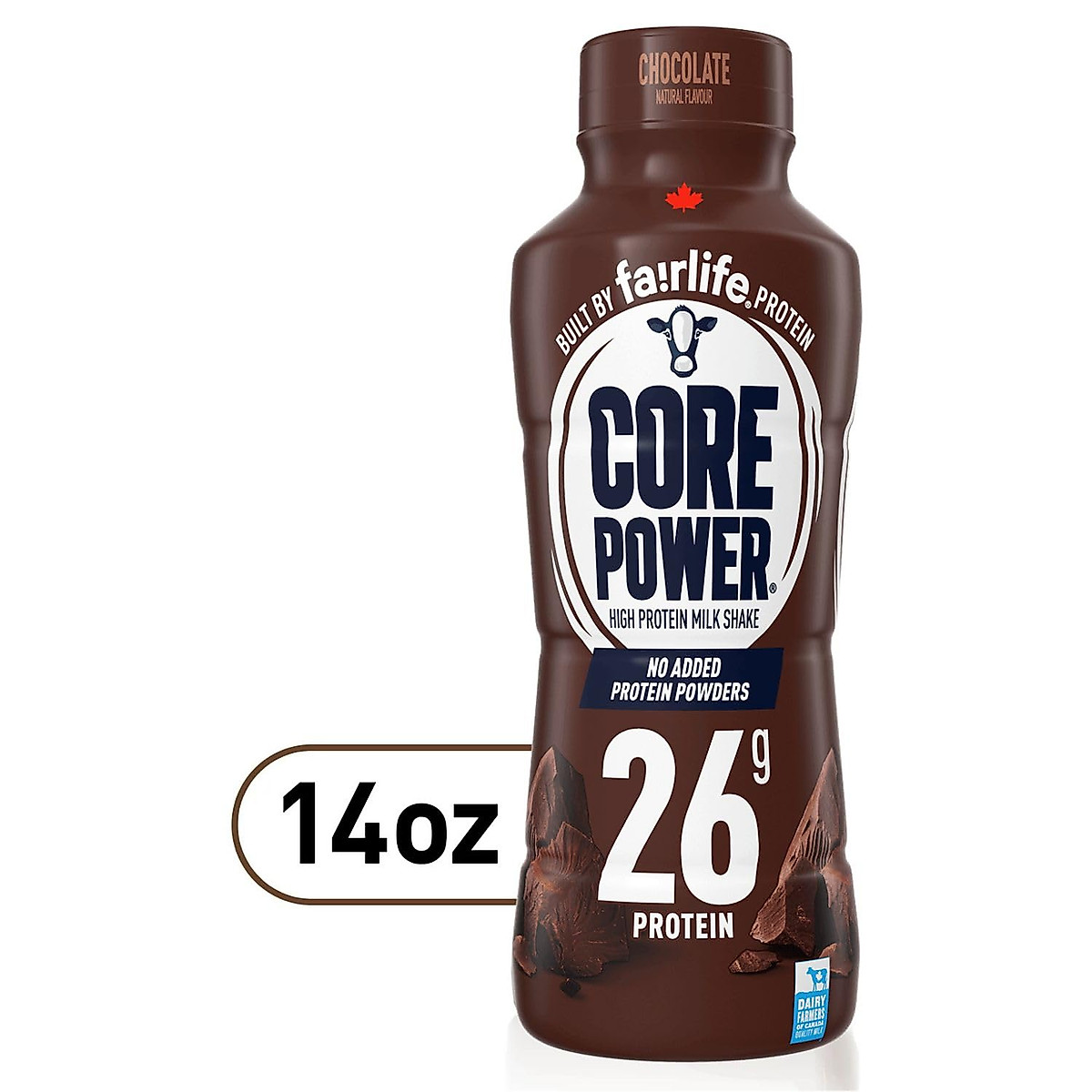 Fairlife Core Power 26g Protein Milk Shakes, Chocolate, (Pack of 2) Made with Canadian Milk, 414mL/14 fl. oz. (Shipped from Canada)