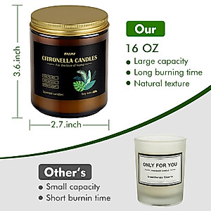 Citronella Candles Outdoor Indoor, Large Scented Jar Candles Gift Set up to 120 Hours Burning, Soy Wax Candles, Candles Gifts for Women, Garden, Patio, 2x8 Oz