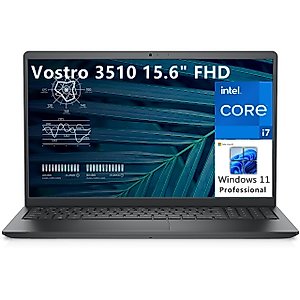 Dell Vostro 3510 15.6" FHD Business Laptop Computer, Intel Quad-Core i7-1165G7 up to 4.7GHz, 16GB DDR4 RAM, 1TB PCIe SSD, 802.11AC WiFi, Bluetooth, Carbon Black, Windows 11 Professional