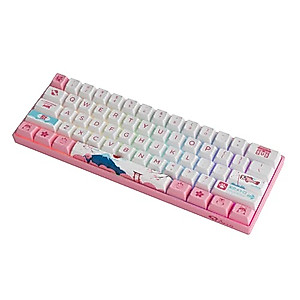 Akko World Tour Tokyo 3061S 60% Pink Wired Mechanical Gaming Keyboard, RGB Backlit, Hot-swappable Wired with OSA Profile PBT Keycaps and NKRO (Jelly Pink Switches)