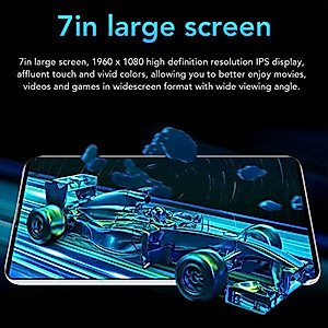 Heayzoki 7in Tablet, 7in Blue Tablet, HD IPS 4GB 32GB 10 Dual Camera 6000mAh Tablet PC for Android (US Plug)