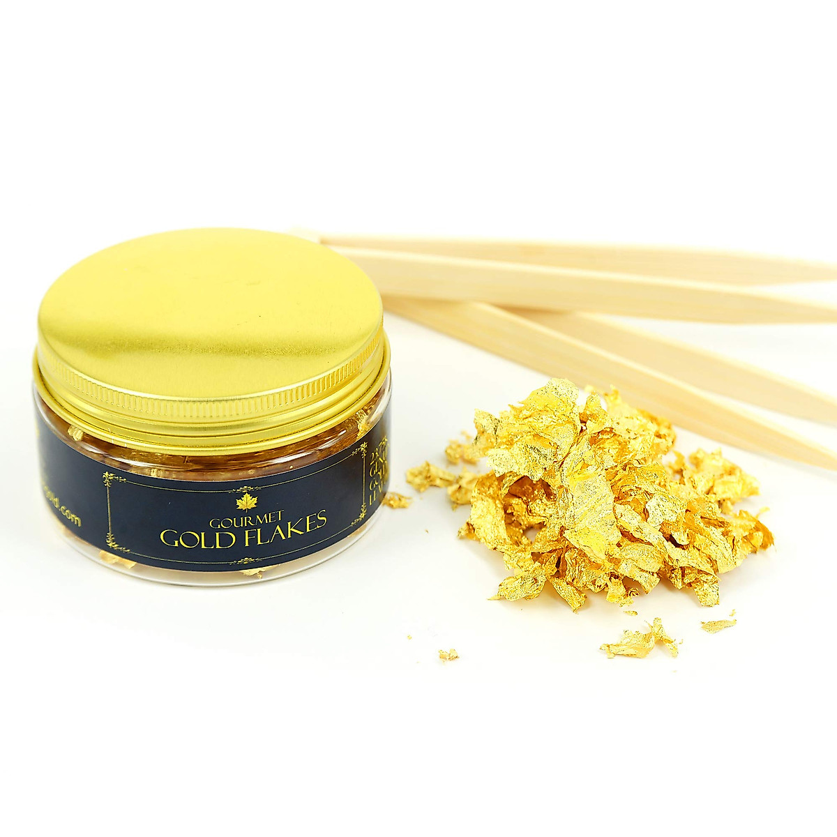 Barnabas Blattgold Genuine Edible Gold Flakes,150mg/Jar, Edible Gold Leaf for Cake Decorations, for Baking, for Drinks and for Food