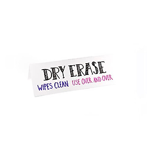 Dry Erase Name Tent Table Cards 8.5" x 3" (30 Pack) Reusable Name Cards, Classroom Name Tags, Wedding Guest Name Tents
