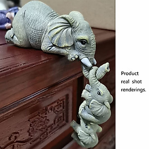 Canrulo 3Pcs Elephant Animal Statues Home Decor Room Decor Office Decor Elephant Decor Garden Sculptures & Statues Elephant Gifts for Women Men Kids