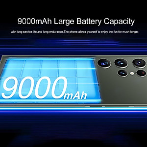 6.8 Inch Incell Super HD Screen Cell Phone, 9000mAh Battery with HiFiEarphones, 5GHz WiFi, 3G 2G Network Compatibility (White)