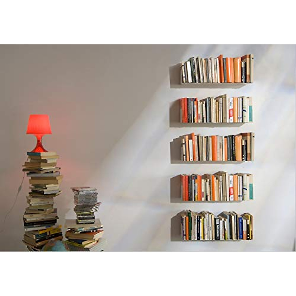 TEEbooks - Bookshelves - Set of 2 - Steel - White - 23,6" x5,9 x5,9