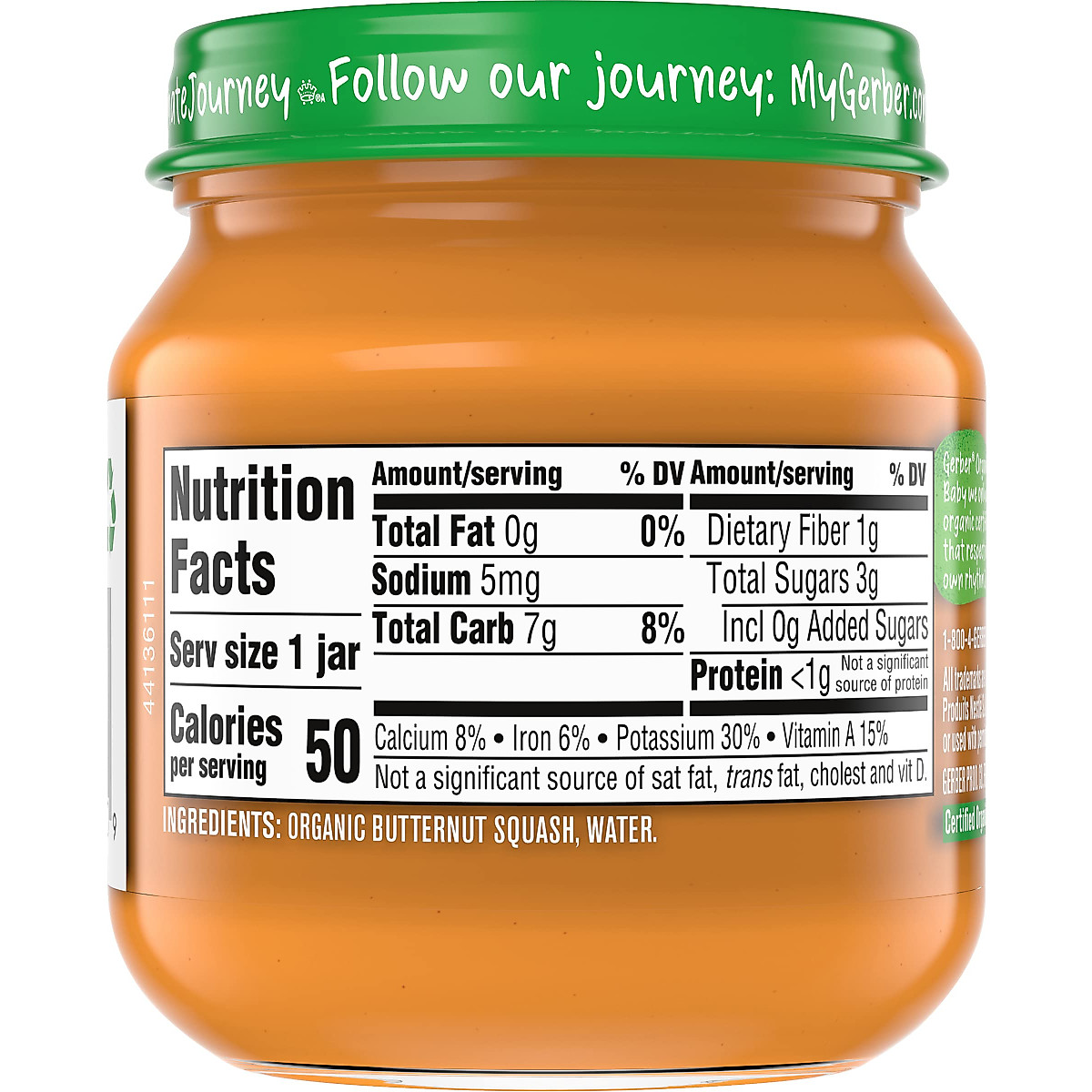 Gerber Organic for Baby 1st Foods Baby Food Jar, Butternut Squash, USDA Organic & Non-GMO Pureed Baby Food for Supported Sitters, 4 OZ Glass Jar (Pack of 10)