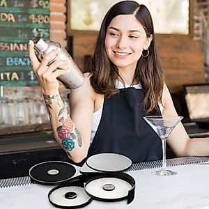 Treela Bar Rimmer Sponges Replacement Glass Rimmer Sponges Margarita Salt Rimmer Sponges Cocktail Glass Rimmer Sponges for Lime Juice, Black(16 Pieces)