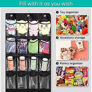 KEETDY Long 3 Tier Shoe Rack for Closet and 28 Clear Pockets Door Shoe Organizer