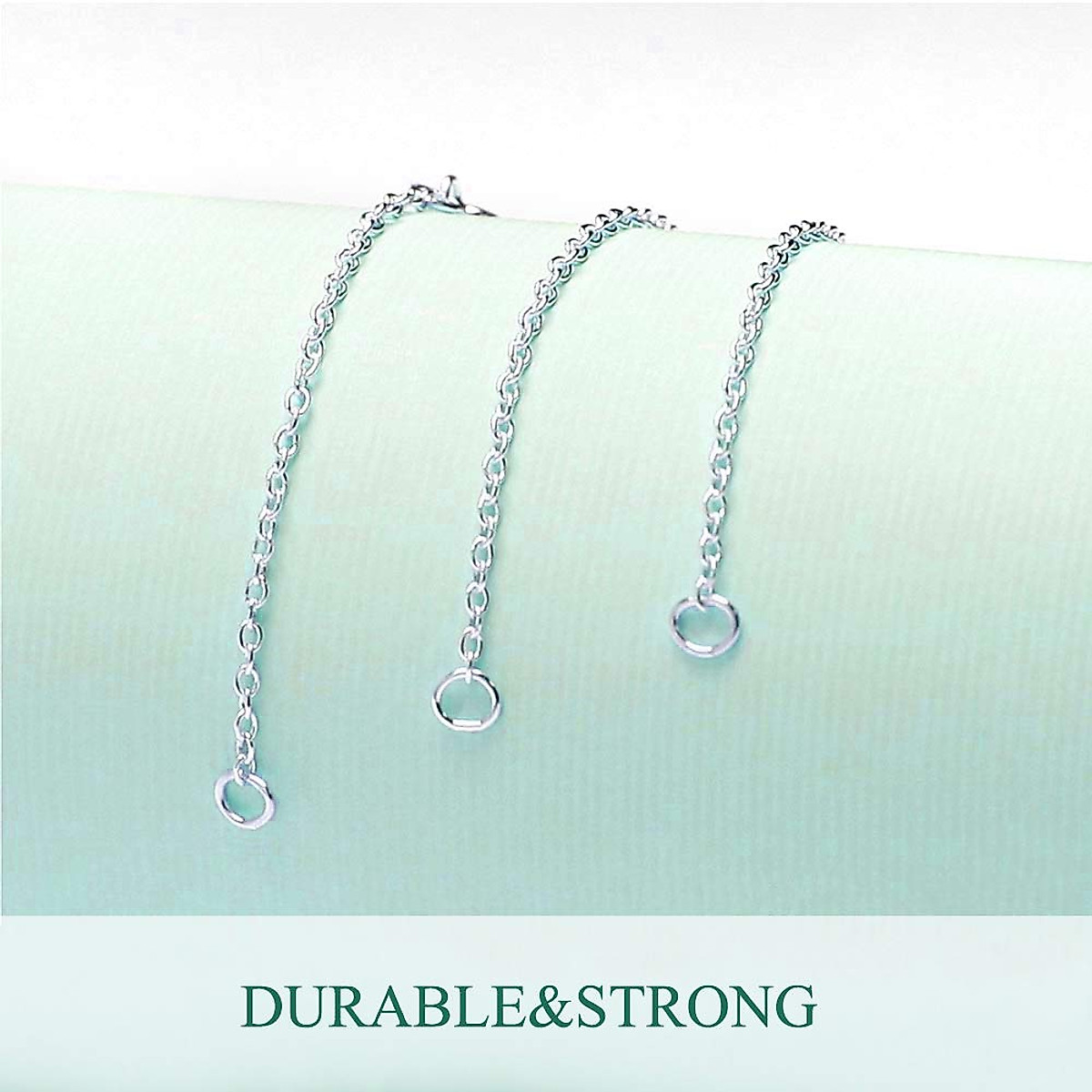 AOBOCO 925 Sterling Silver Chain Extenders for Necklace Bracelet with Gift Box (Set 2'',4'',&6'')